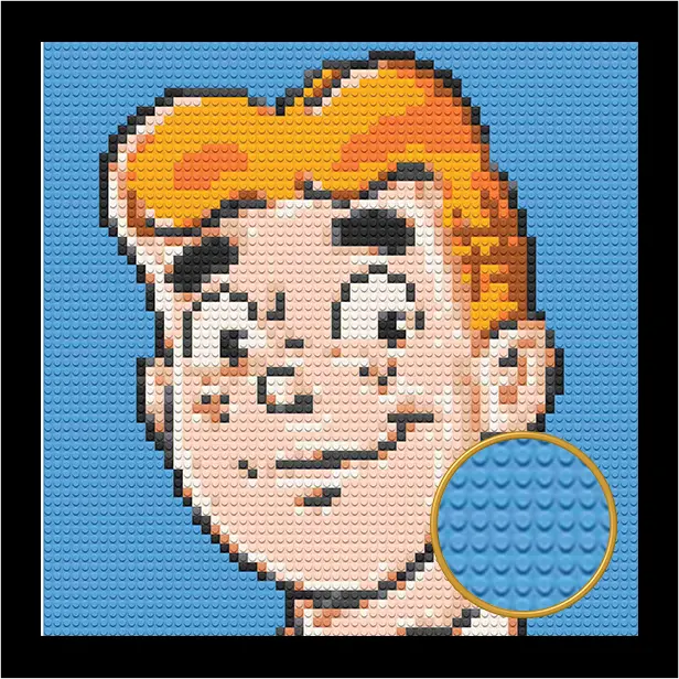 ARCHIE BRICKED MOSAIC PORTRAIT 20X20 - Memobrick