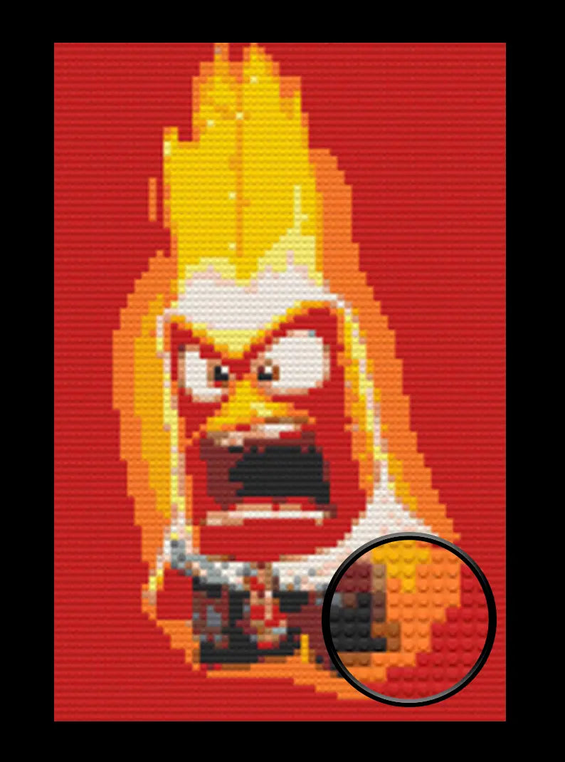 Inside Out Anger Bricked Mosaic Home Decor 20x30" - Memobrick
