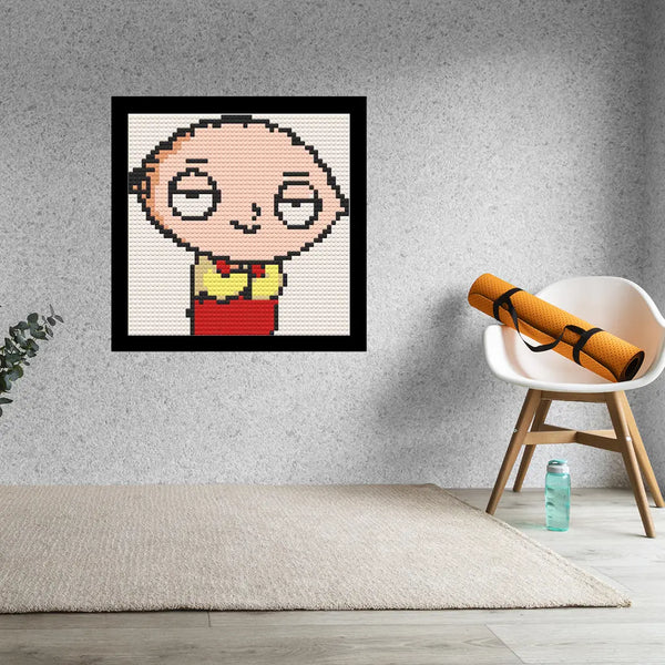 Stewie Griffin Home Art Decor Art Piece Bricked Mosaic Portrait 16x16 ...